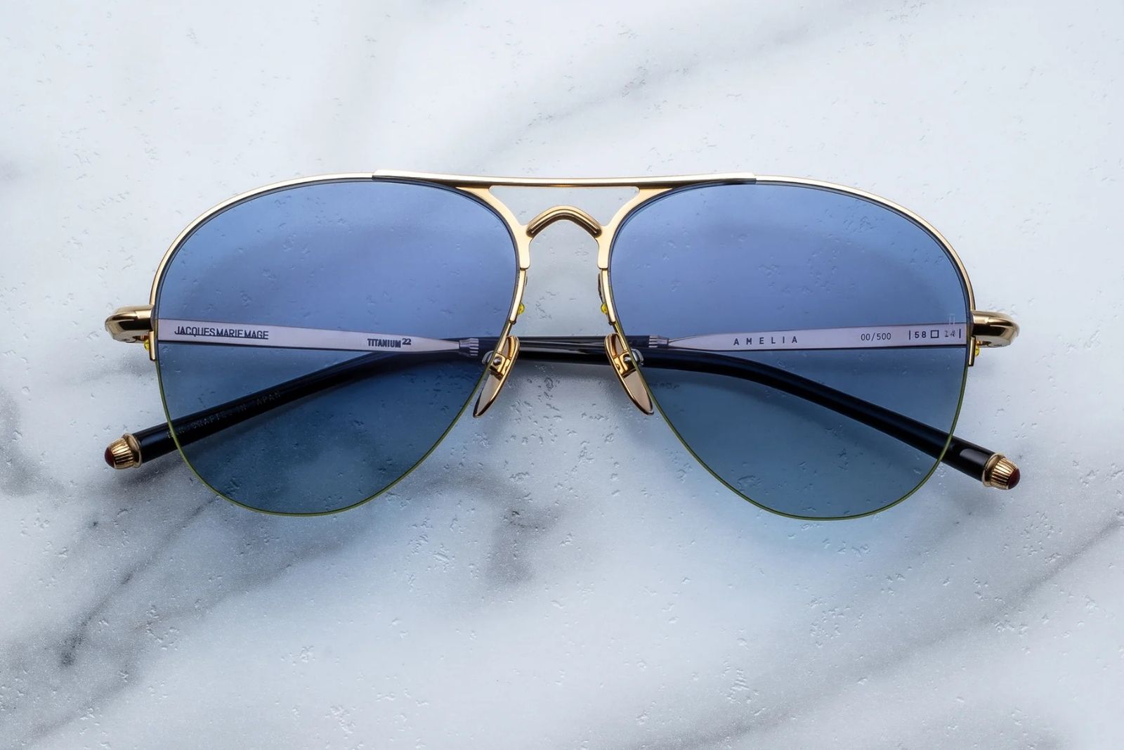 Jacques Marie Mage | Amelia in Gold Sunglasses - twelvesixtynine