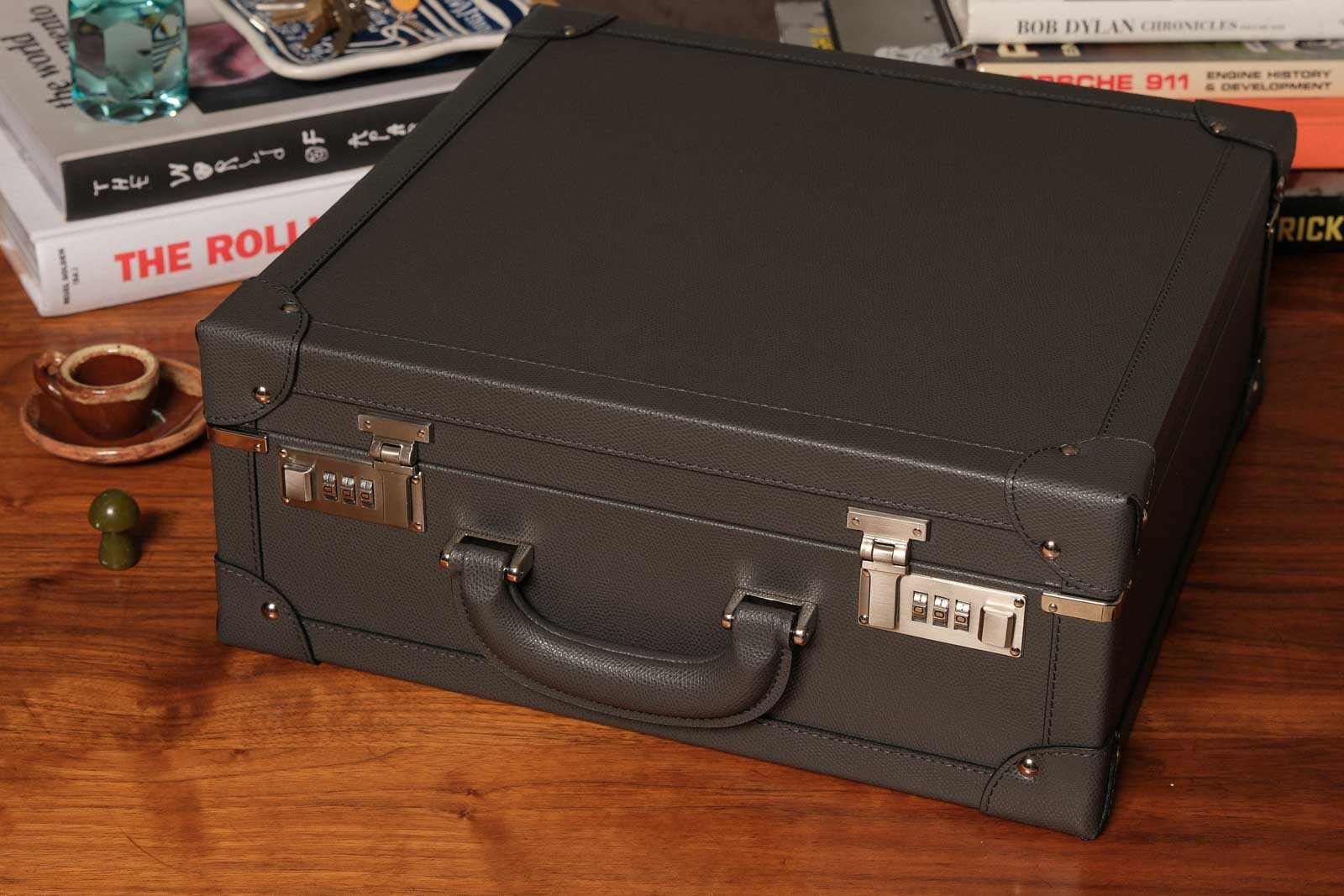 Large Collectors Briefcase in Asphalt Grey - twelvesixtynine