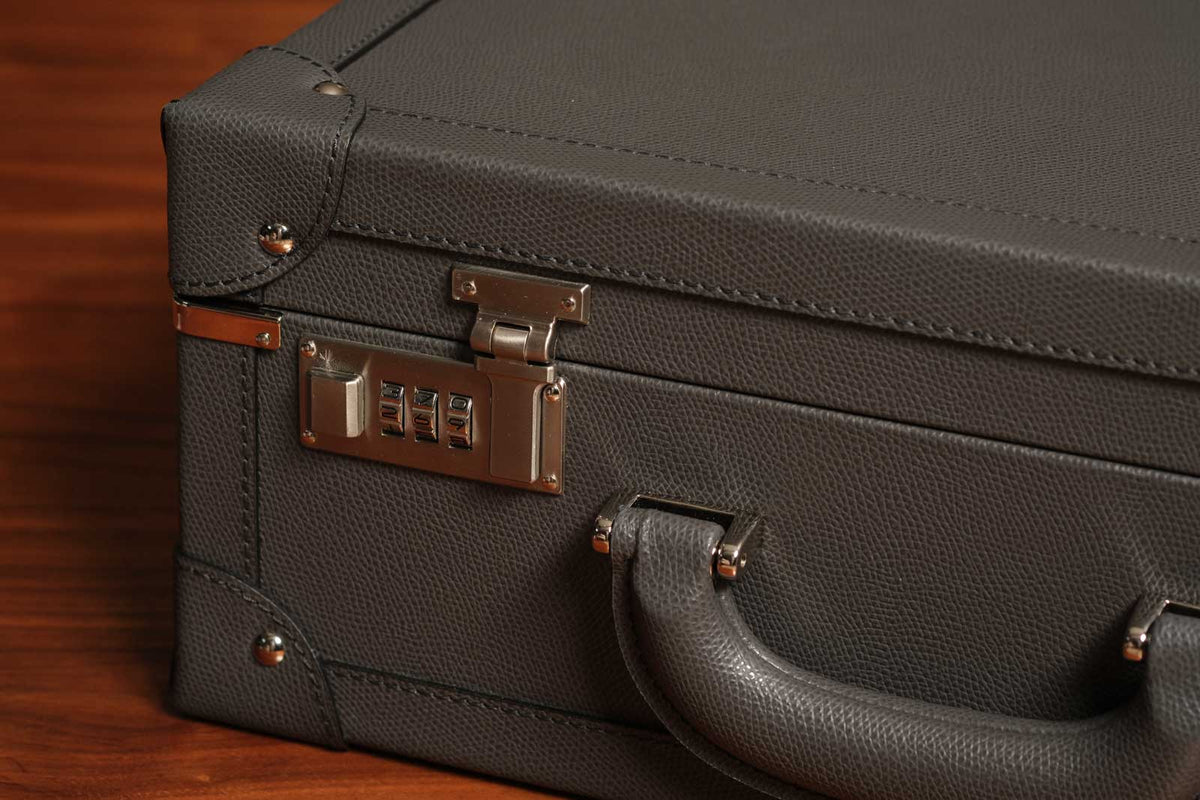 Large Collectors Briefcase in Asphalt Grey - twelvesixtynine
