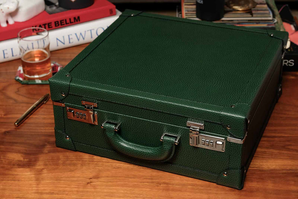 Large Collectors Briefcase in Hunter Green - twelvesixtynine